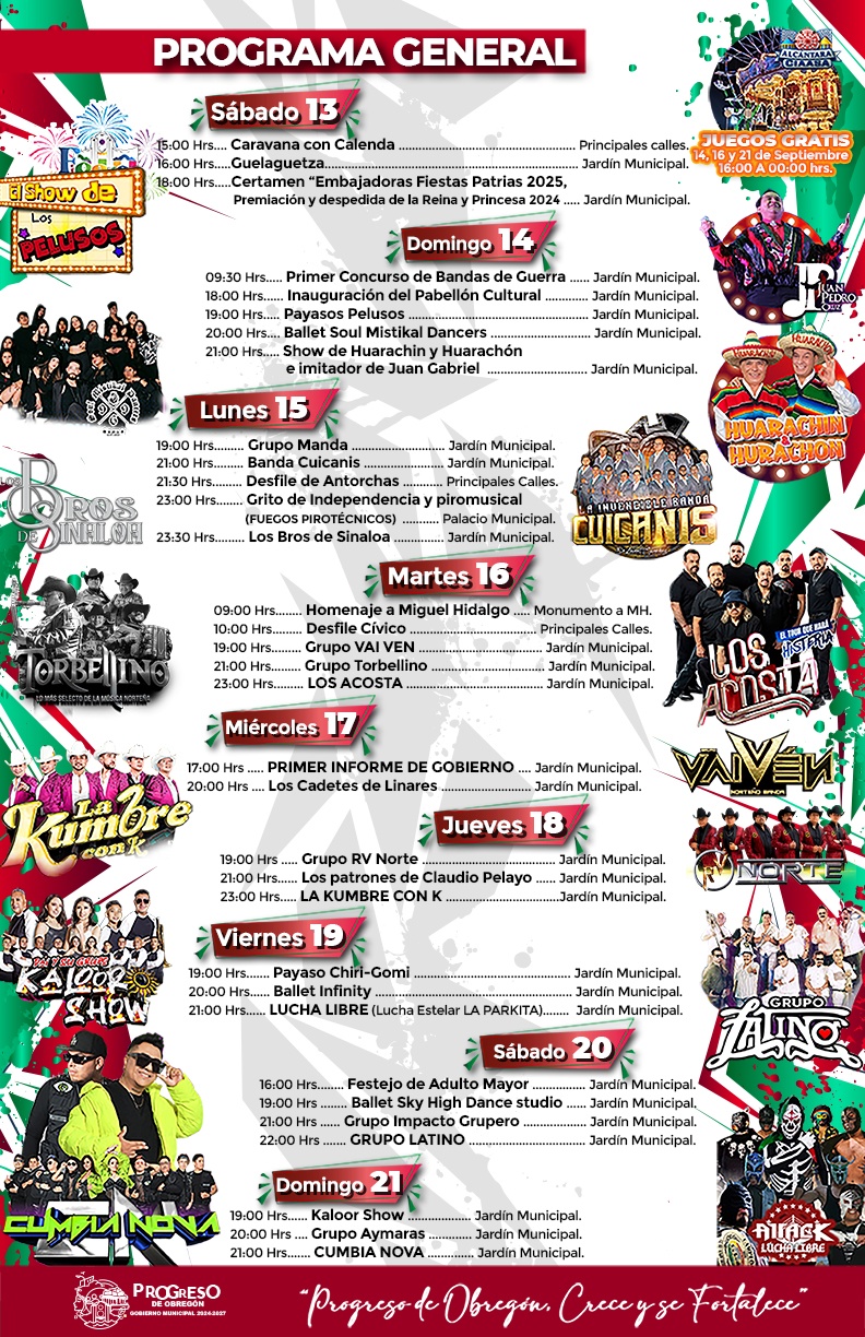 Fiestas Patrias Progreso de Obregón 2025 - Dónde Hay Feria